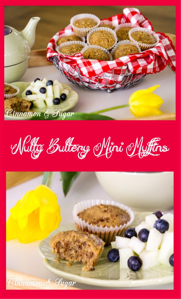 Nutty Buttery Mini Muffins - Cinnamon and Sugar