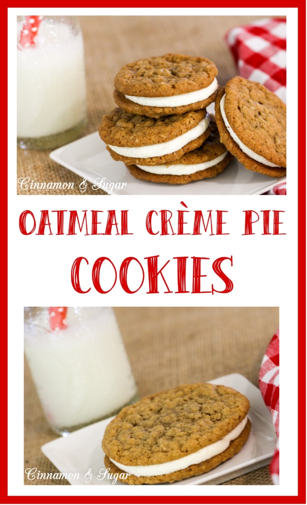 Oatmeal Crème Pie Cookies - Cinnamon and Sugar