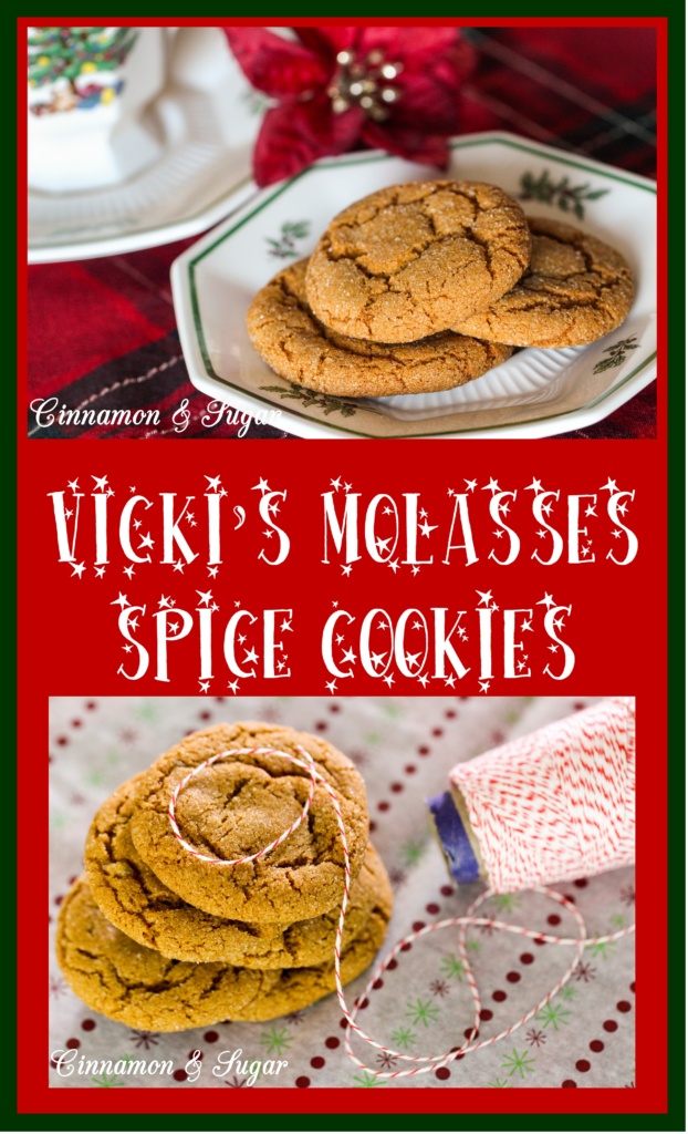 Vicki's Molasses Spice Cookies - Cinnamon and Sugar