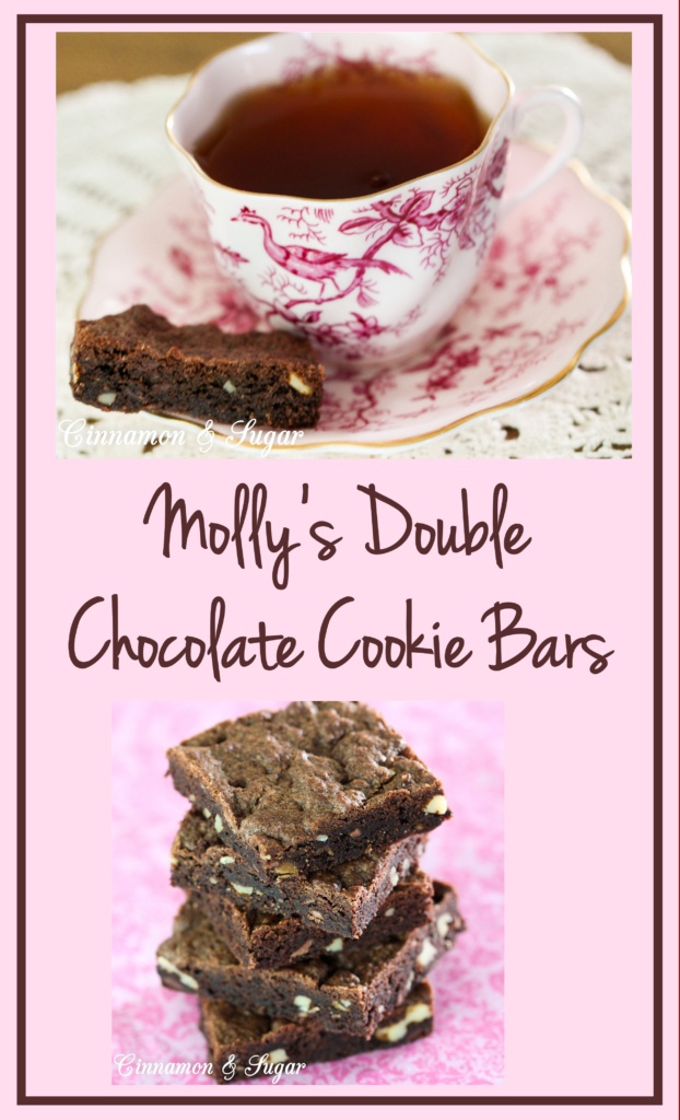 Molly's Double Chocolate Cookie Bars - Cinnamon and Sugar