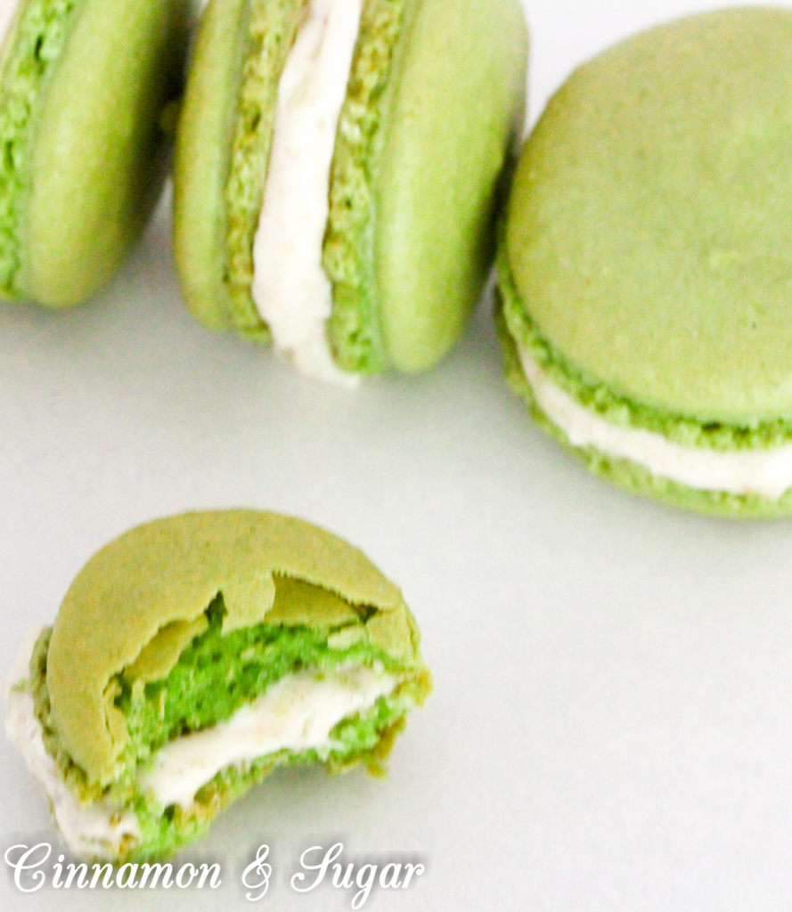 Matcha Green Tea Macarons with Ginger Buttercream Filling - Cinnamon ...