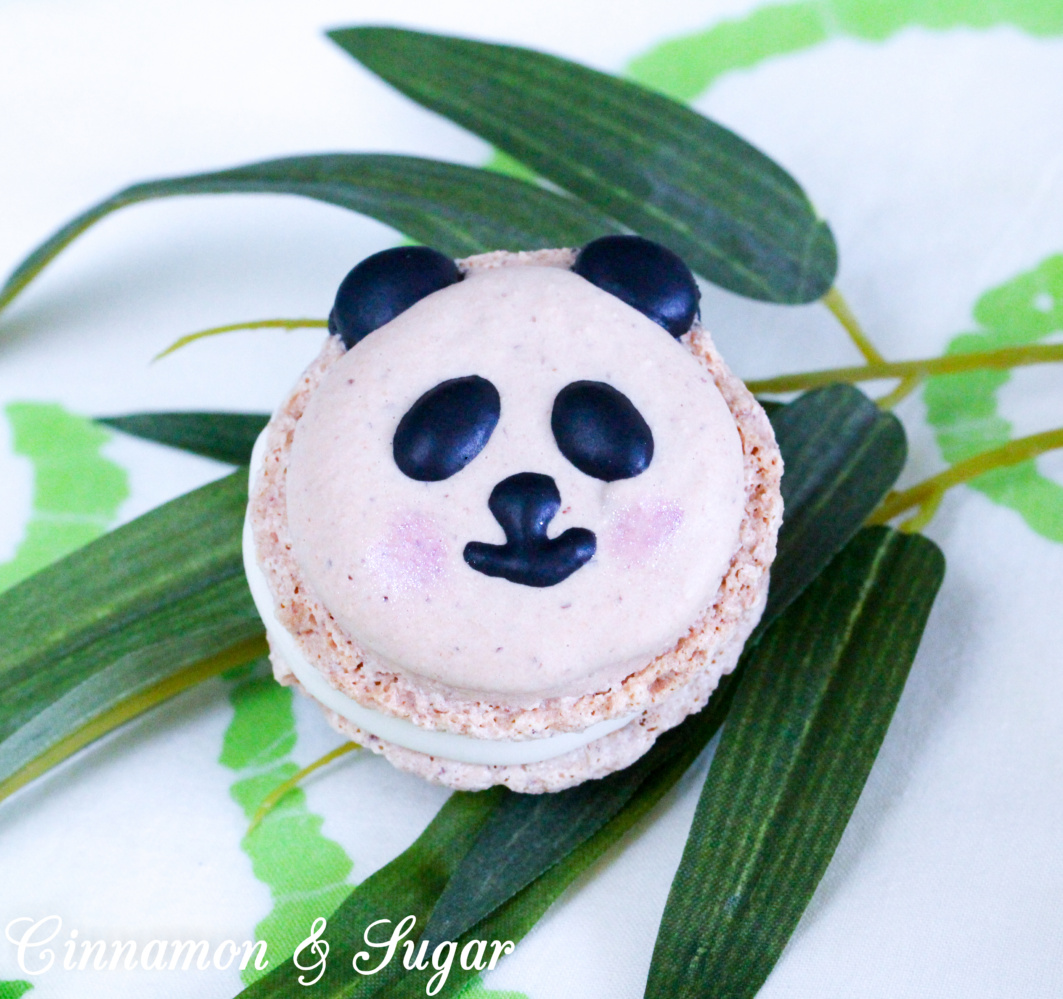 Panda Macarons with White Chocolate Ganache - Cinnamon and Sugar