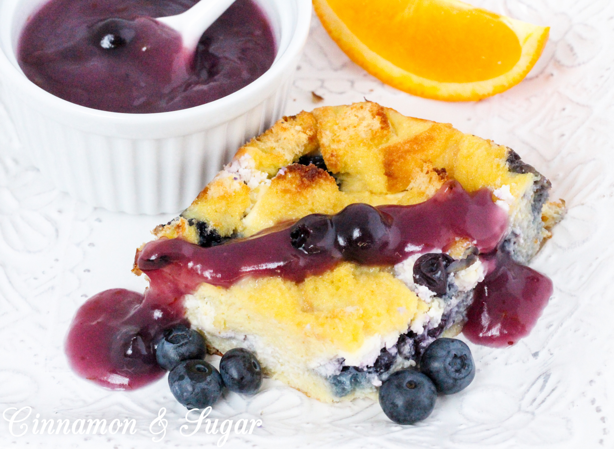 Baked Blueberry French Toast - Cinnamon and Sugar