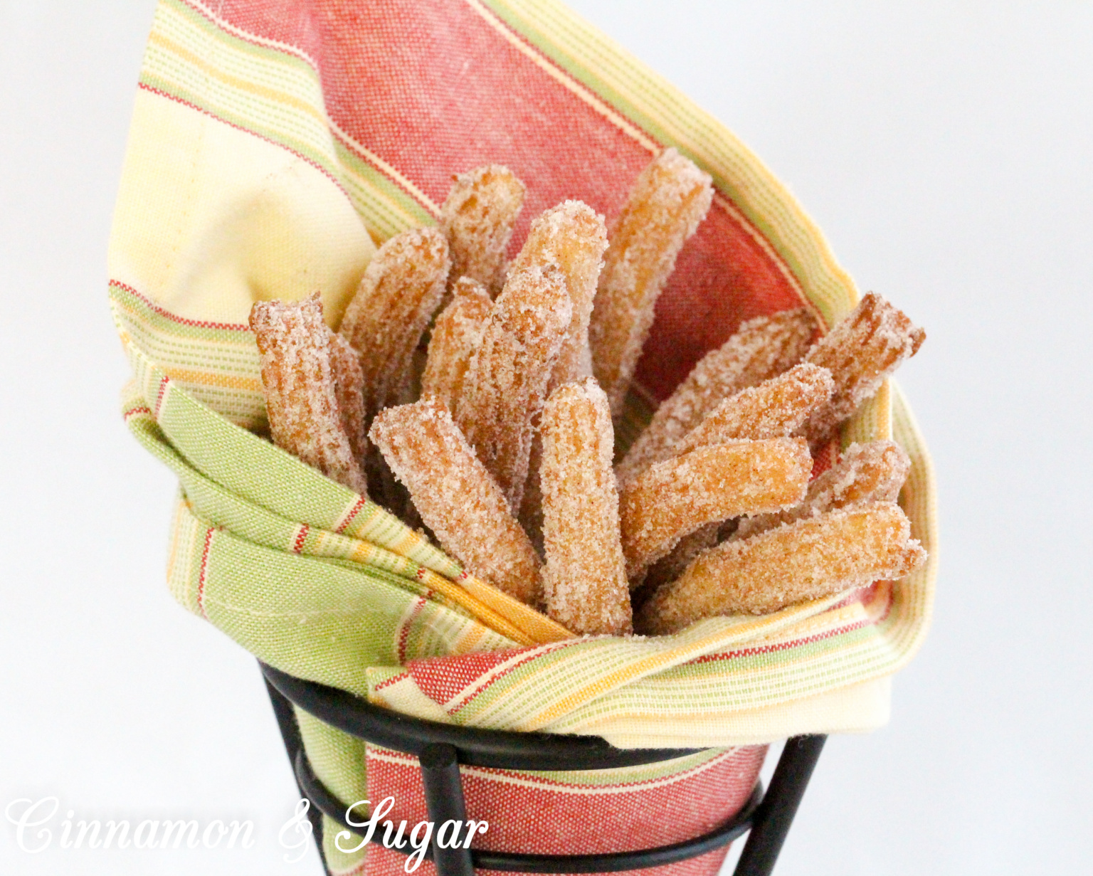 Churros with Mexican Chocolate Dipping Sauce - Cinnamon and Sugar