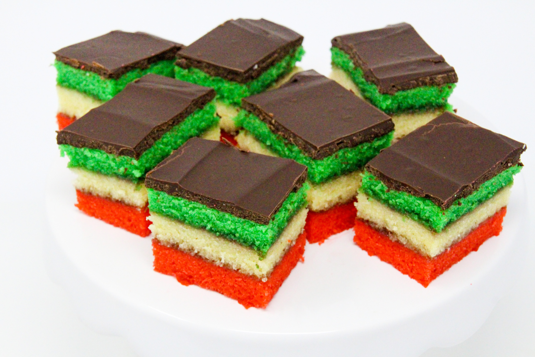 Tricolor (Tre Colore) Cookies, aka Rainbow Cookies - Cinnamon and Sugar