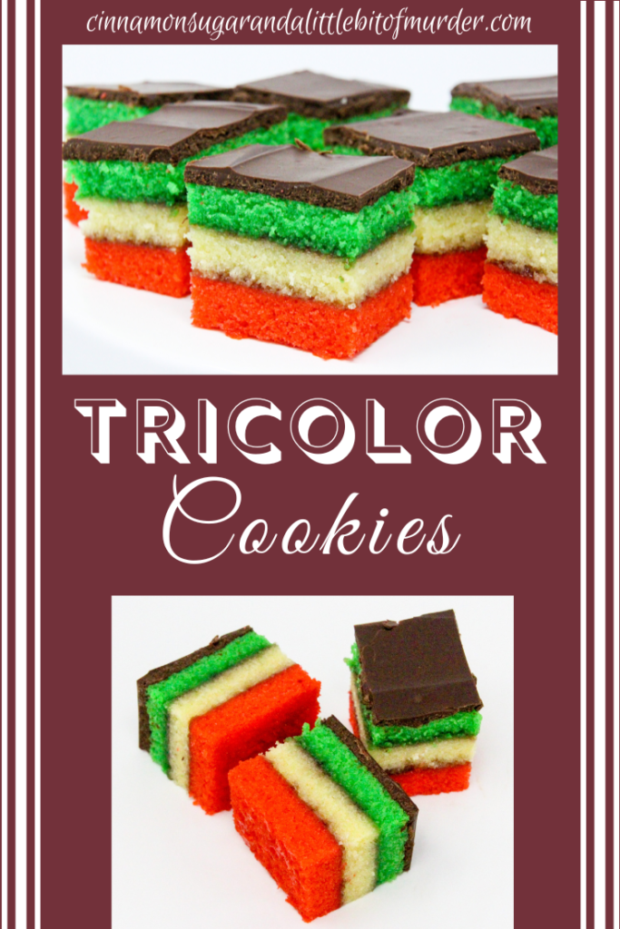 Tricolor (Tre Colore) Cookies, aka Rainbow Cookies - Cinnamon and Sugar