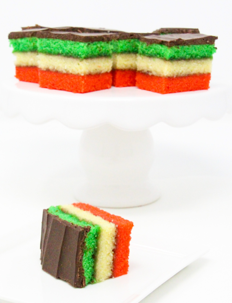Tricolor (Tre Colore) Cookies, aka Rainbow Cookies - Cinnamon and Sugar