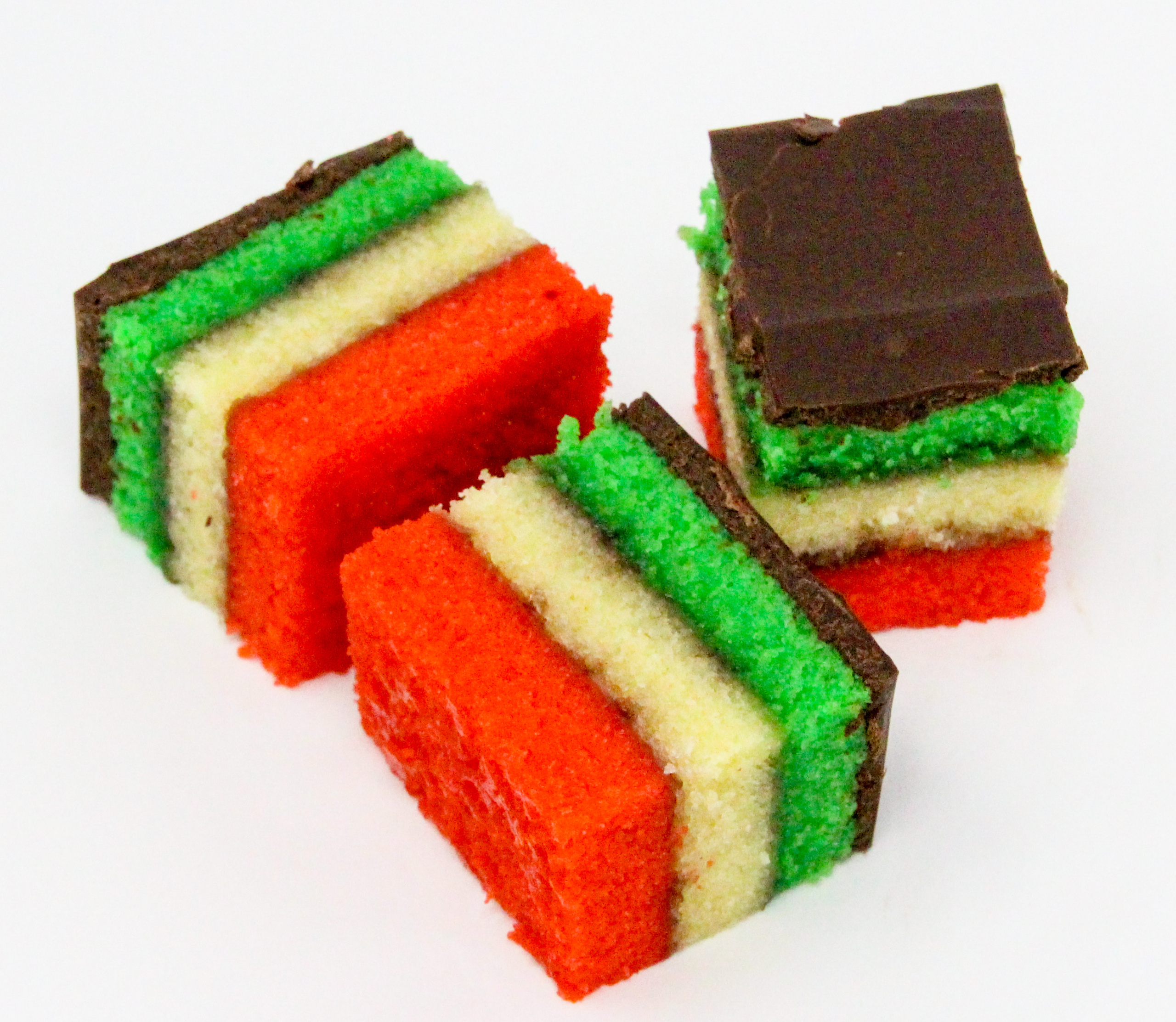 Tricolor (Tre Colore) Cookies, aka Rainbow Cookies - Cinnamon and Sugar