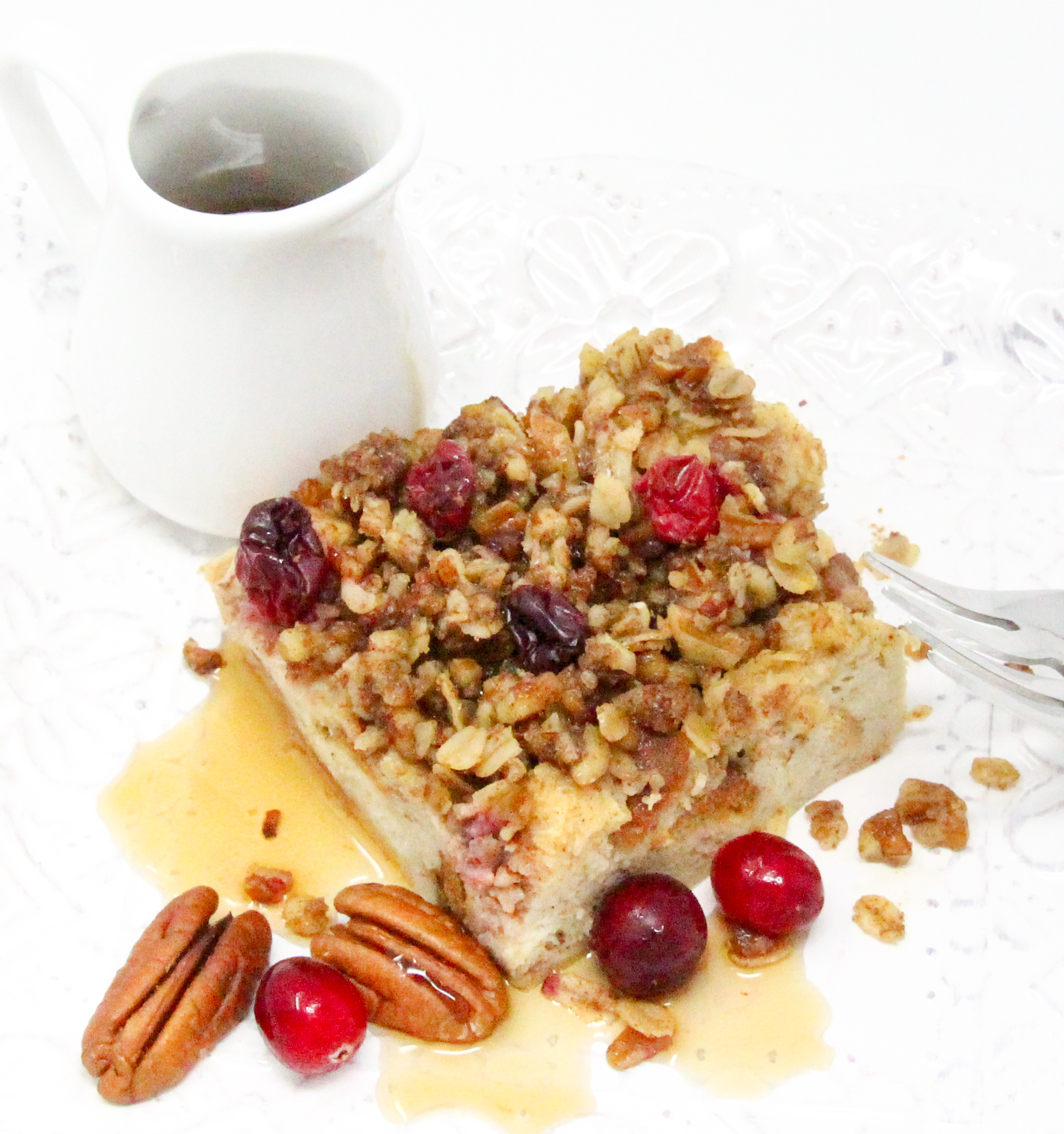 Overnight Cranberry French Toast Casserole - Cinnamon and Sugar