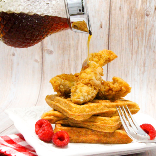 Cottage Cheese Oat Waffles - Cinnamon and Sugar