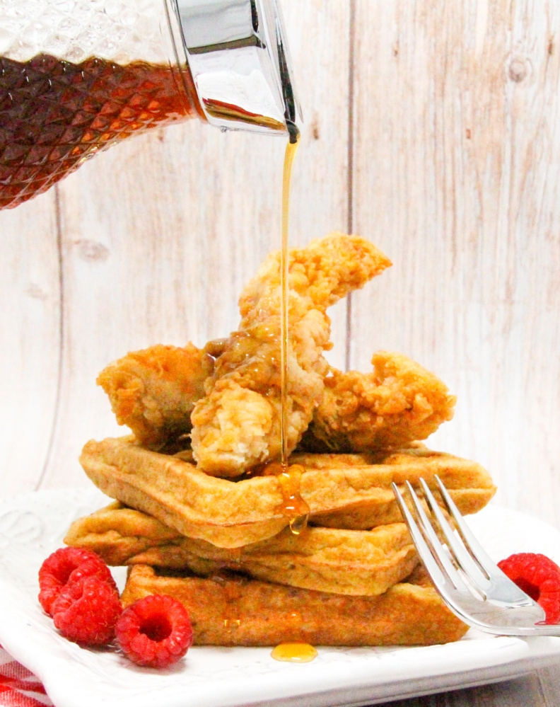 Cottage Cheese Oat Waffles - Cinnamon and Sugar