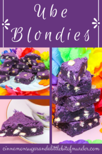 Ube Blondies - Cinnamon and Sugar